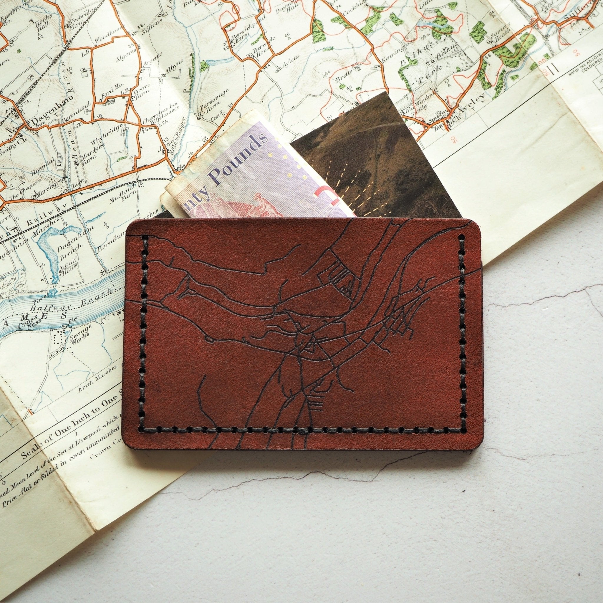 Custom Road Map Card Holder | Luxury Leather Card Holders – HÔRD
