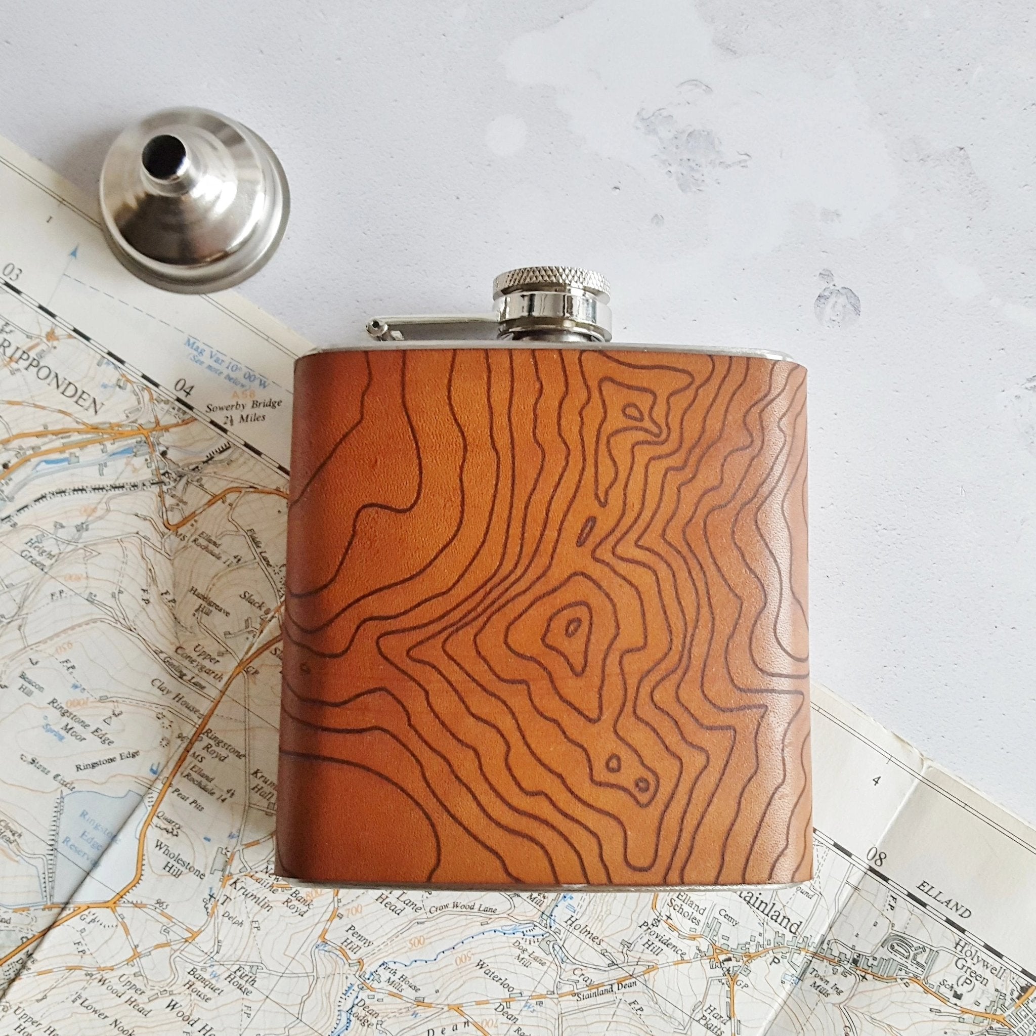 Custom Topographic Map Hip Flask – HÔRD