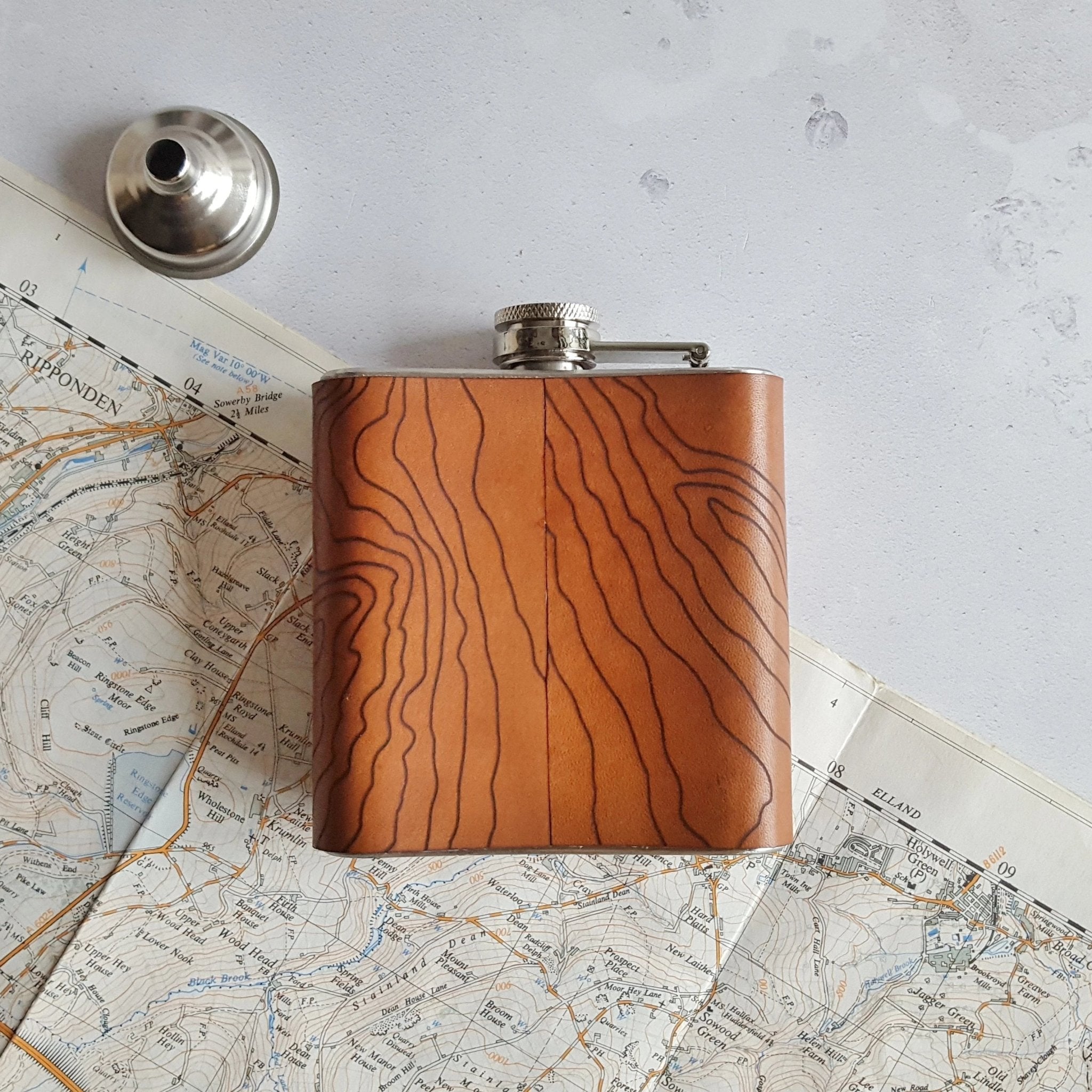 Custom Topographic Map Hip Flask – HÔRD