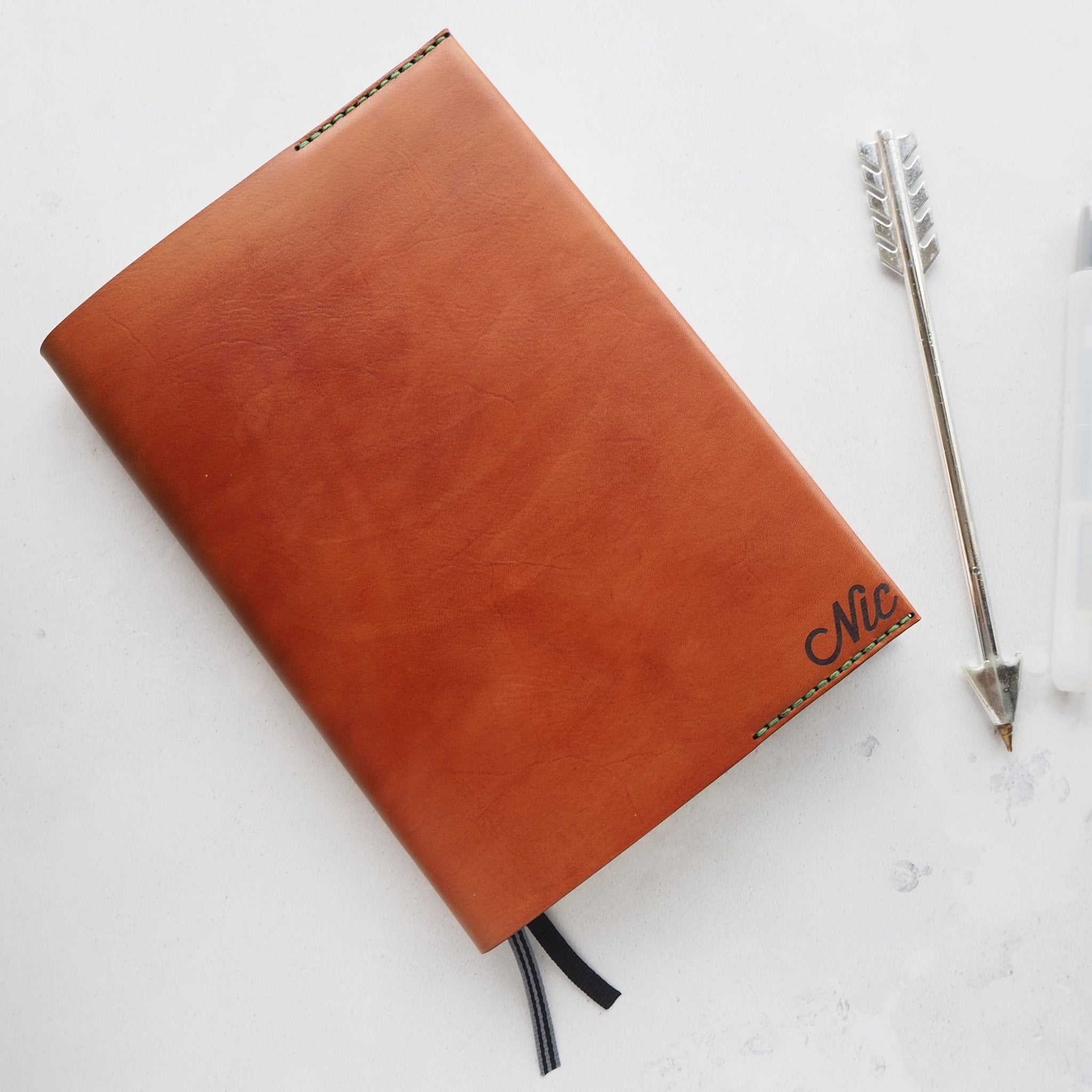 Monogrammed Leather Notebook Cover | Mongrammed Notebook – HÔRD
