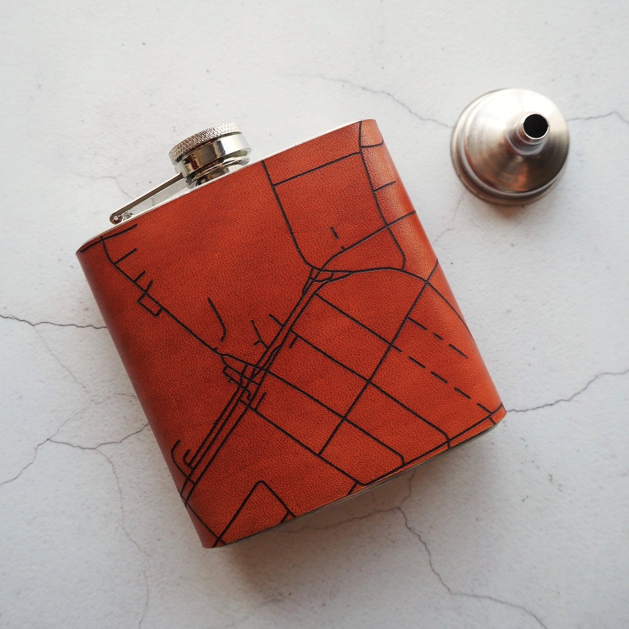 Personalised Road Map | Luxury Personalised Hip Flask – HÔRD